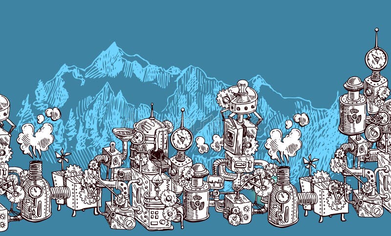 Human Machine Steampunk Stock Illustrations – 432 Human Machine ...