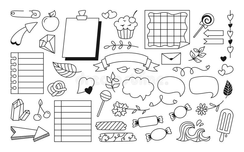 Notebook Paper Sticky Note Set Sticker Notepad Pin Stock Vector ...