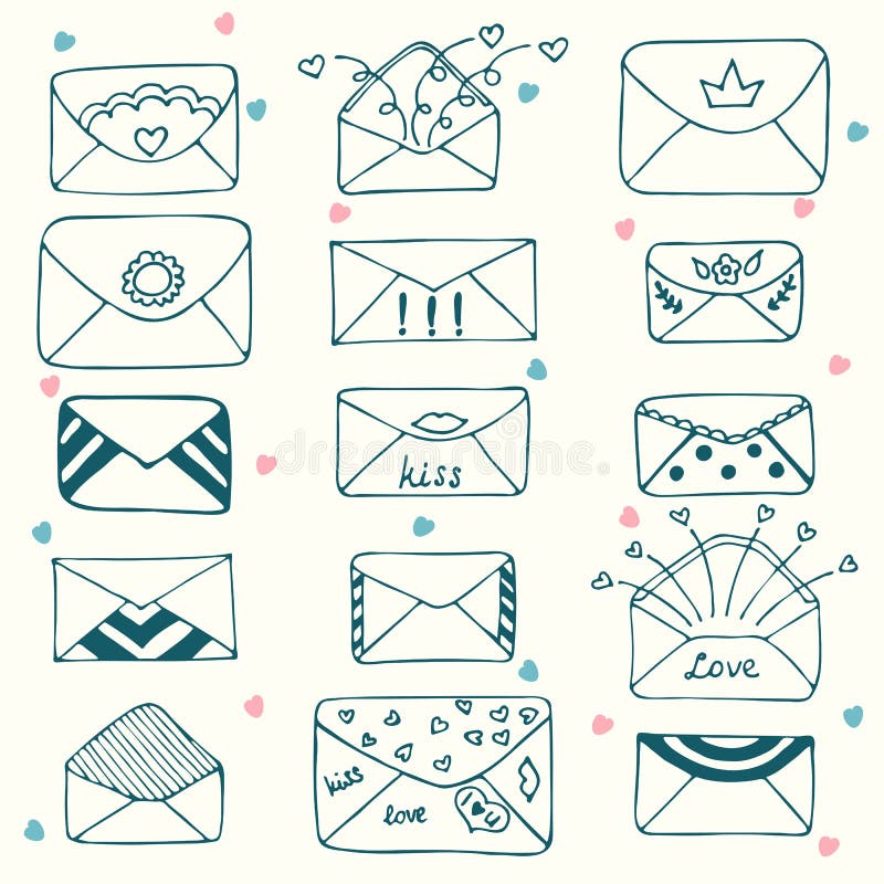 Sketch Style Mail, Message or Envelope. Hand Drawn Stock Vector ...