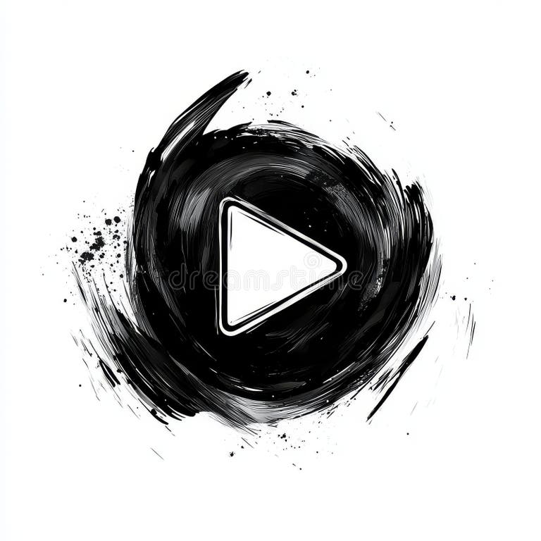 A Sketch-style Play Button, Isolated on a Transparent Background. Stock ...