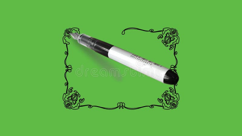 Sketch Stylish Frame Design with Blue Border and Black Outline on ...