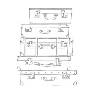 Sketch Drawing Luggage Bags Stock Illustrations – 433 Sketch Drawing ...
