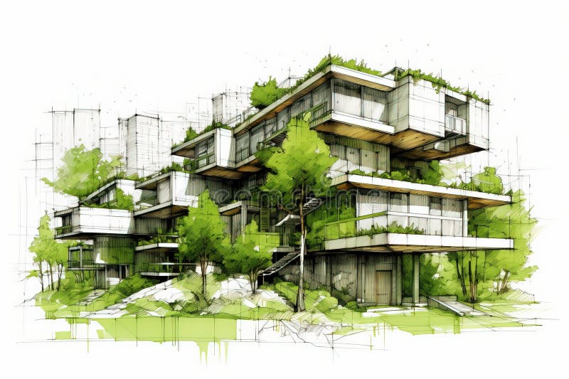 Sketch of a Sustainable Development Project. Green Project, Underlining ...