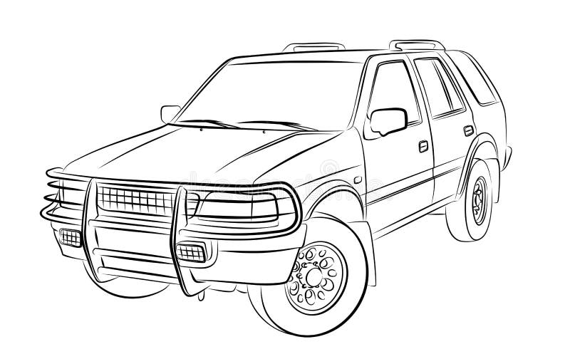 Sketch of the SUV. stock vector. Illustration of coloring - 250065361