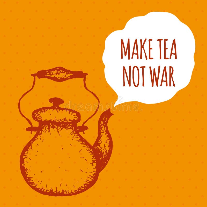 Sketch of a Teapot, with the Text within a Steam. Stock Vector ...