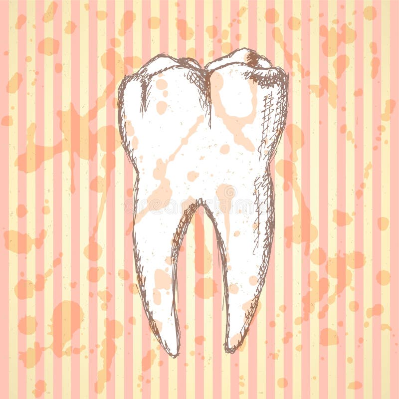 Sketch Teeth, Vector Vintage Background Stock Vector - Illustration of ...