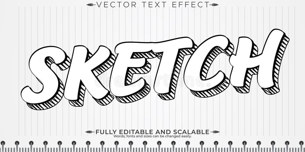 Sketch Text Effect, Editable Drawing and Architect Text Style Stock ...
