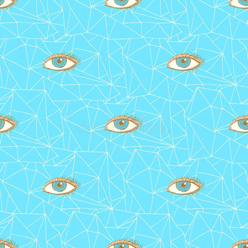 Sketch Triangles and Eye in Vintage Style Stock Illustration ...