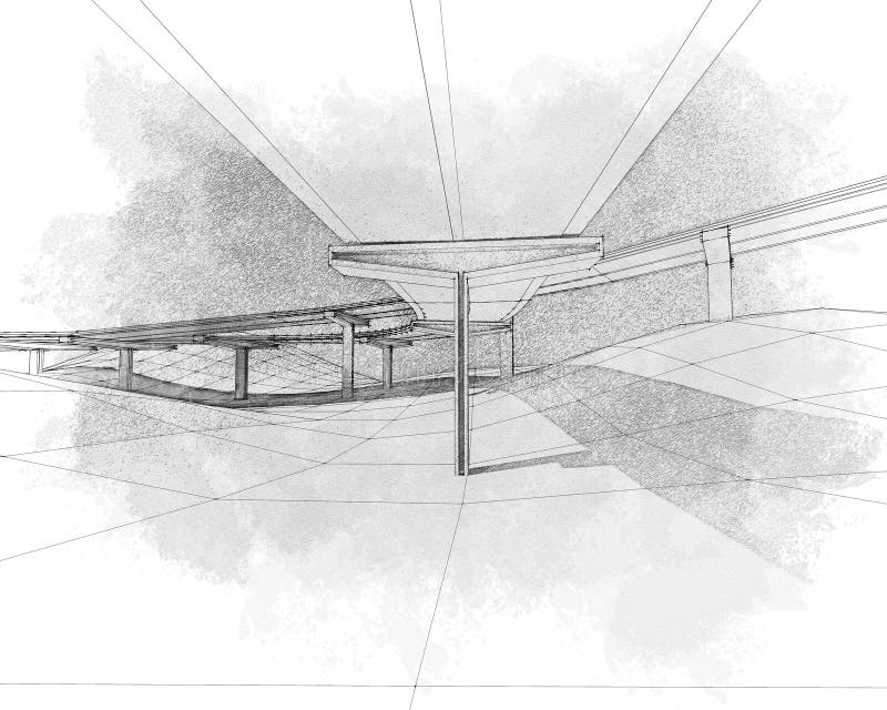 Sketch of the Two-level Highway. Stock Image - Image of architecture ...