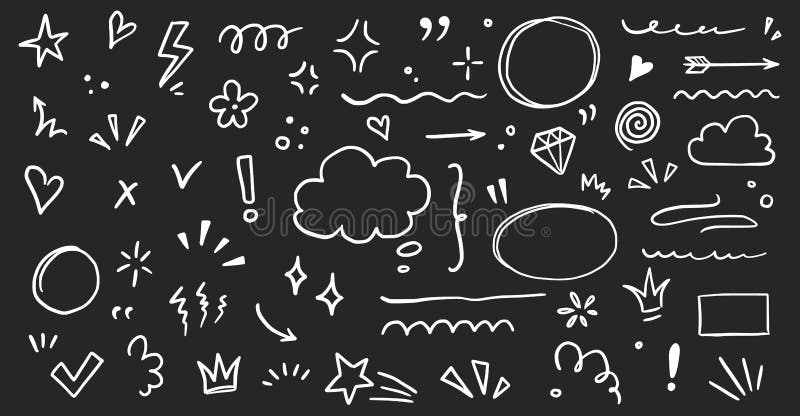 Sketch Underline, Emphasis, Arrow Shape Set. Hand Drawn Brush Stroke ...