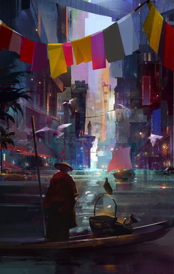 Sketch, Urban Environment of the Future Stock Image - Image of nest ...