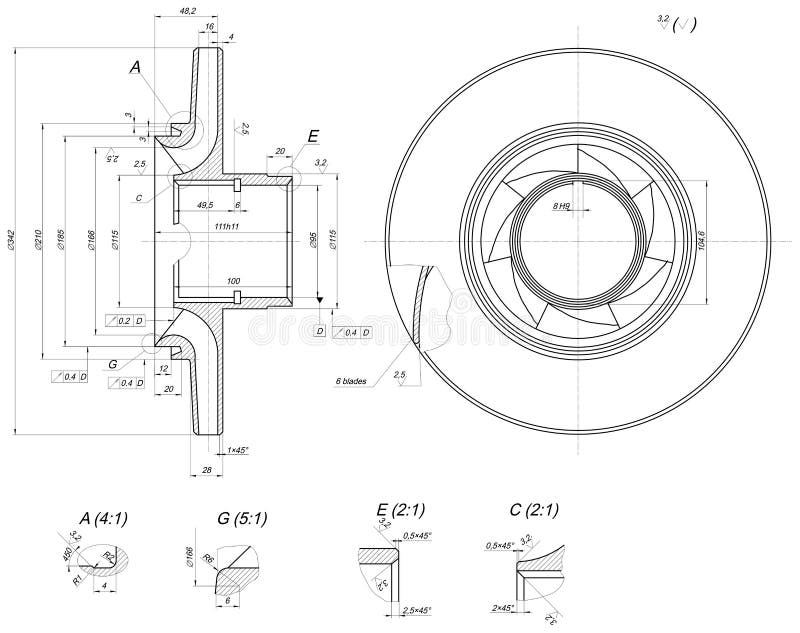 Engineering Sketch Wheel Blades Stock Illustrations – 21 Engineering ...