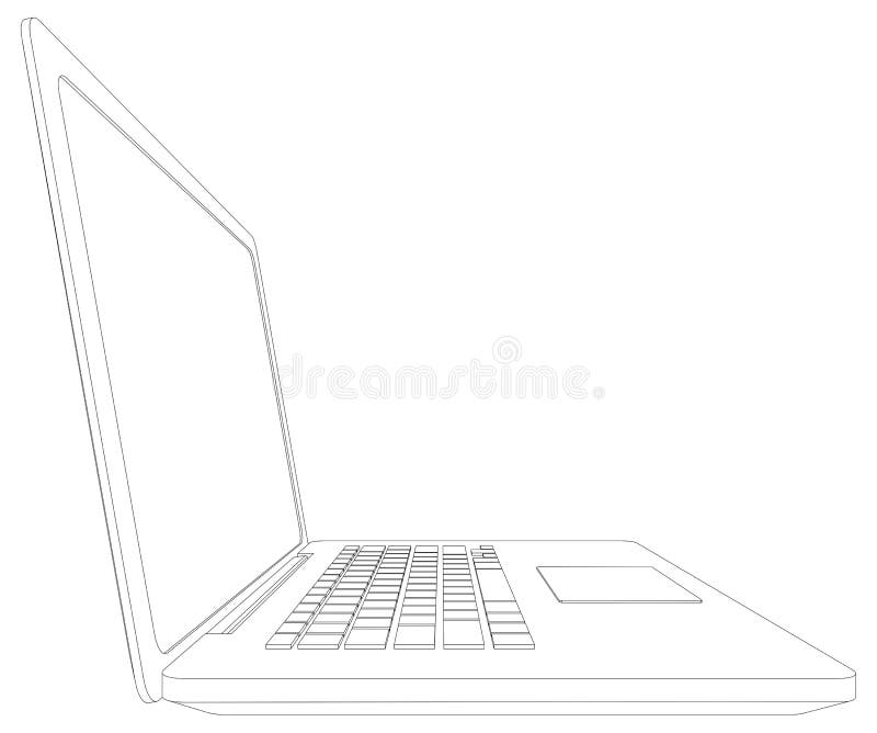 Wireframe Open Laptop Stock Illustrations – 178 Wireframe Open Laptop ...