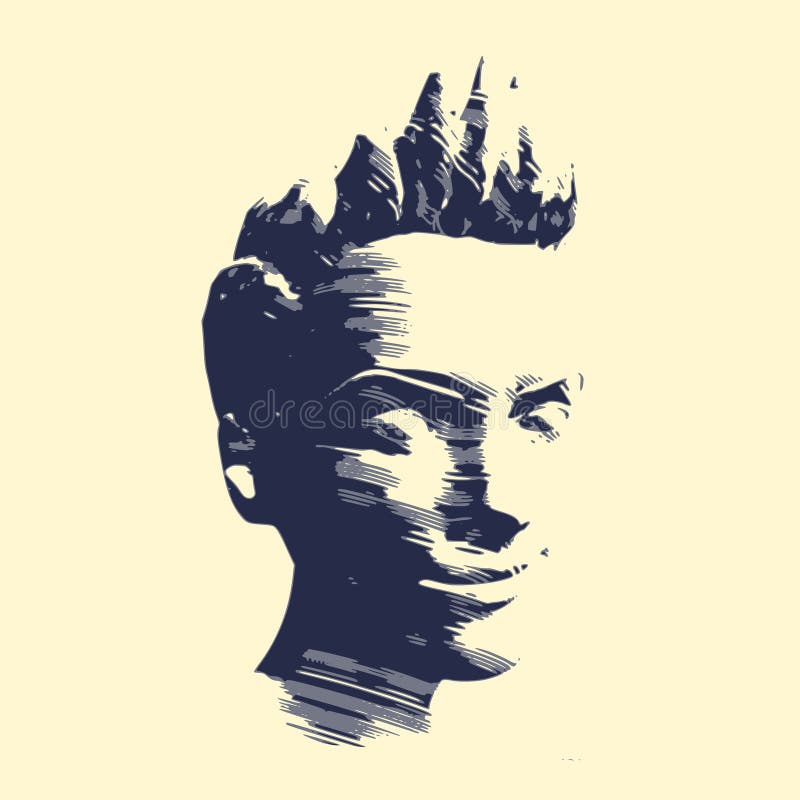 Sketch of a face stock vector. Illustration of girl - 169131357