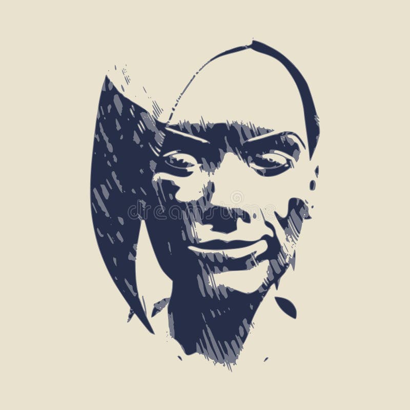 Sketch of a face stock vector. Illustration of cute - 166009131