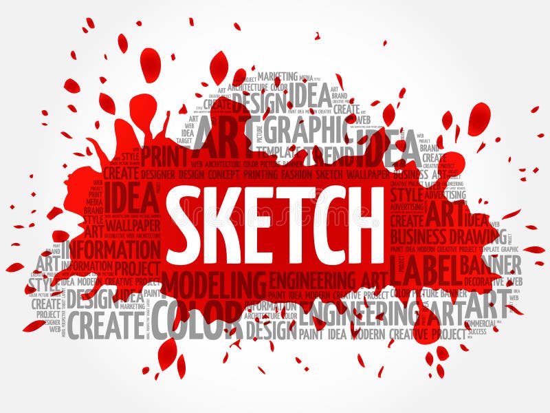 SKETCH word cloud stock illustration. Illustration of graphic - 199143170