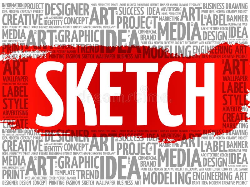 3D SKETCH Word on White Background 3d Rendering Stock Illustration ...