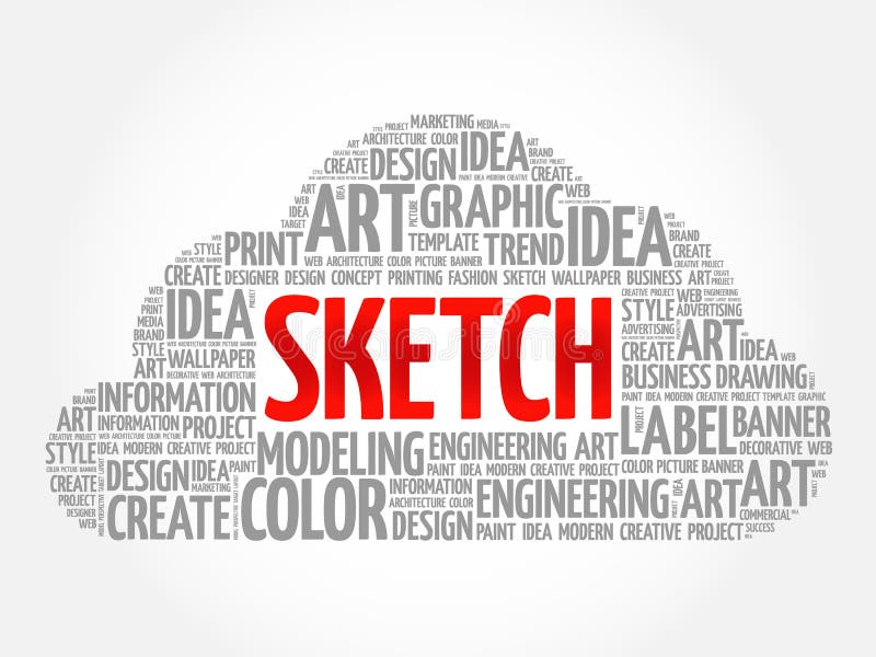 3D SKETCH Word on White Background 3d Rendering Stock Illustration ...