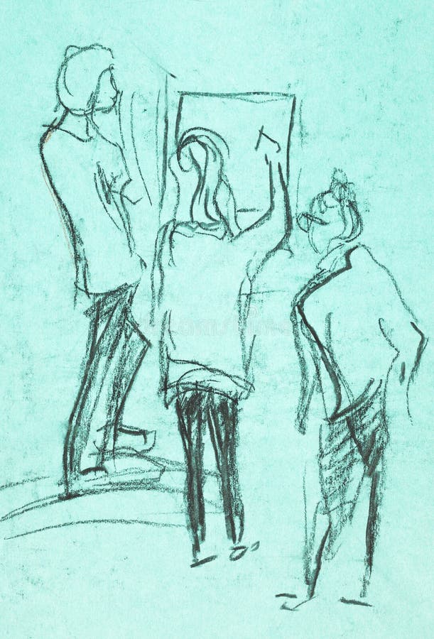 Sketch 2 stock illustration. Illustration of pastel, people - 46987547