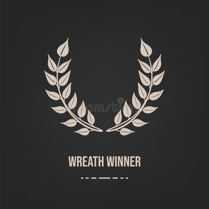 Sketch Wreath of the Winner Drawn on a Dark Background Vector Stock ...