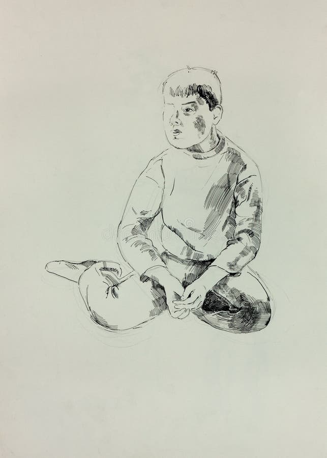Sketch Boy Sitting Stock Illustrations – 4,169 Sketch Boy Sitting Stock ...