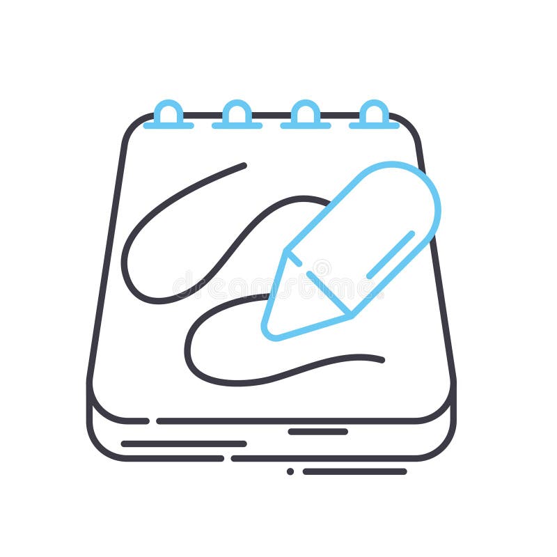 Sketchbook Line Icon Outline Symbol Vector Illustration Concept Sign