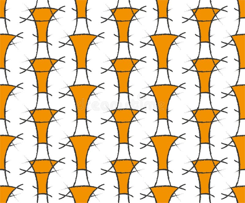 Sketched Abstract Orange Pattern Stock Illustration - Illustration of ...