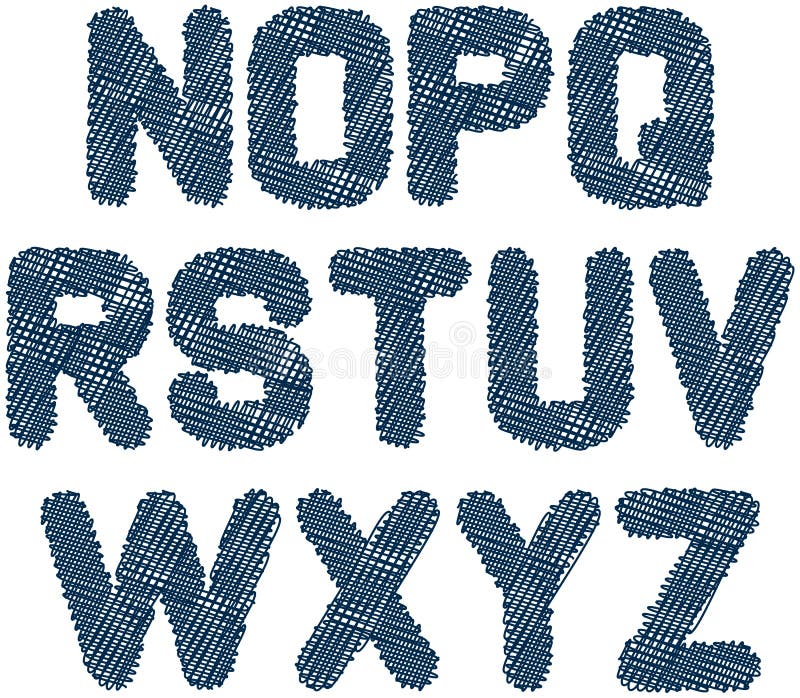Sketched Alphabet, Stylized Letters, Hatched Font Stock Vector ...