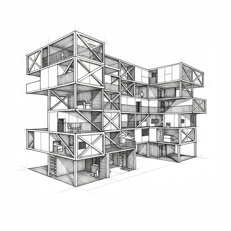 Cubic Modular Building Stock Illustrations – 225 Cubic Modular Building ...