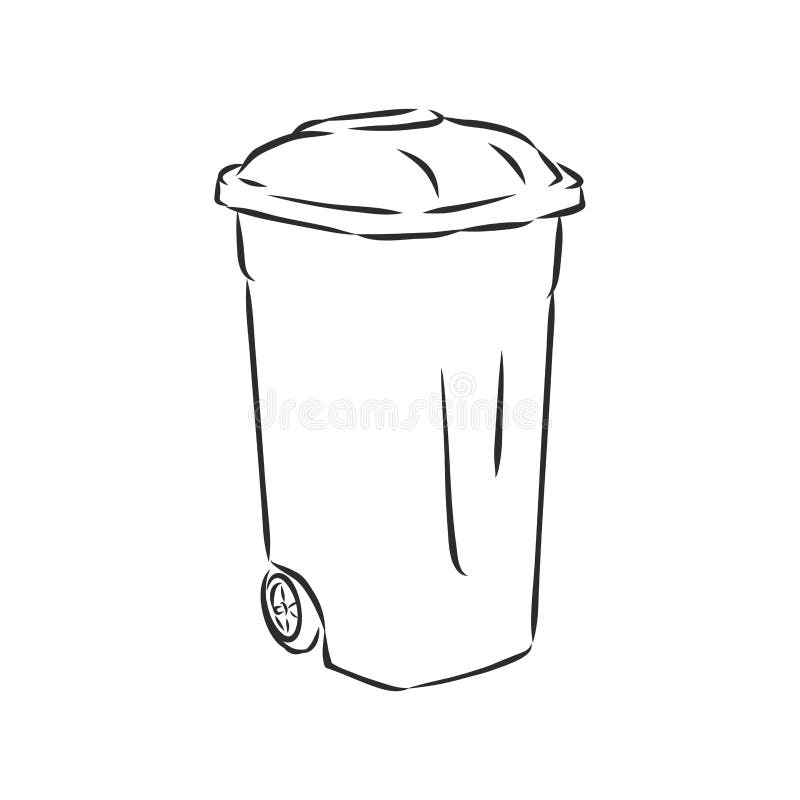 Sketched Empty Trash Bin Desktop Icon. Doodle Design Element in Vector ...