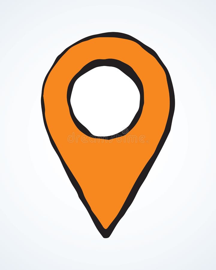 Sketched Gps Sign. Vector Drawing Stock Vector - Illustration of black ...