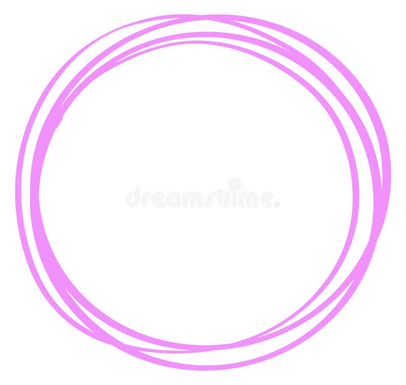 Sketched Line Circle. Hand Drawn Empty Ring Stock Vector - Illustration ...