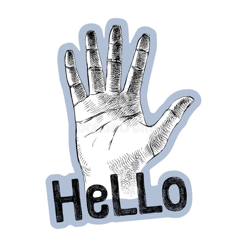 Sketched palm hand gesture stock vector. Illustration of show - 137834735 Sketched palm hand gesture stock vector. Illustration of show - 137834735