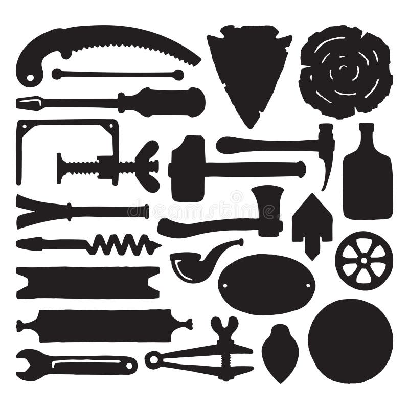 Sketched Vector Carpenter Tools and Symbols Set Stock Vector ...