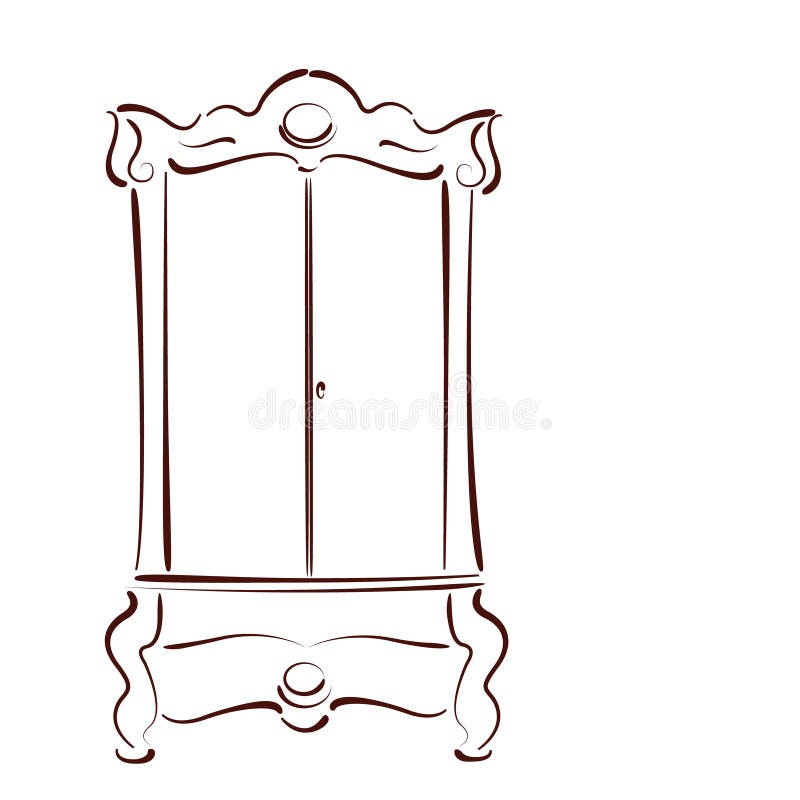 Antique Wardrobe Sketch Stock Illustrations – 126 Antique Wardrobe ...