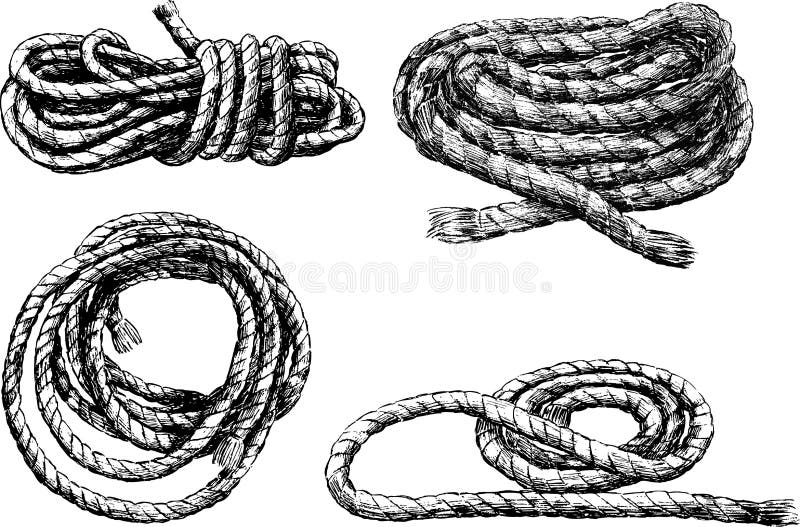 Coiled rope stock vector. Illustration of doodle, twisted - 32797645