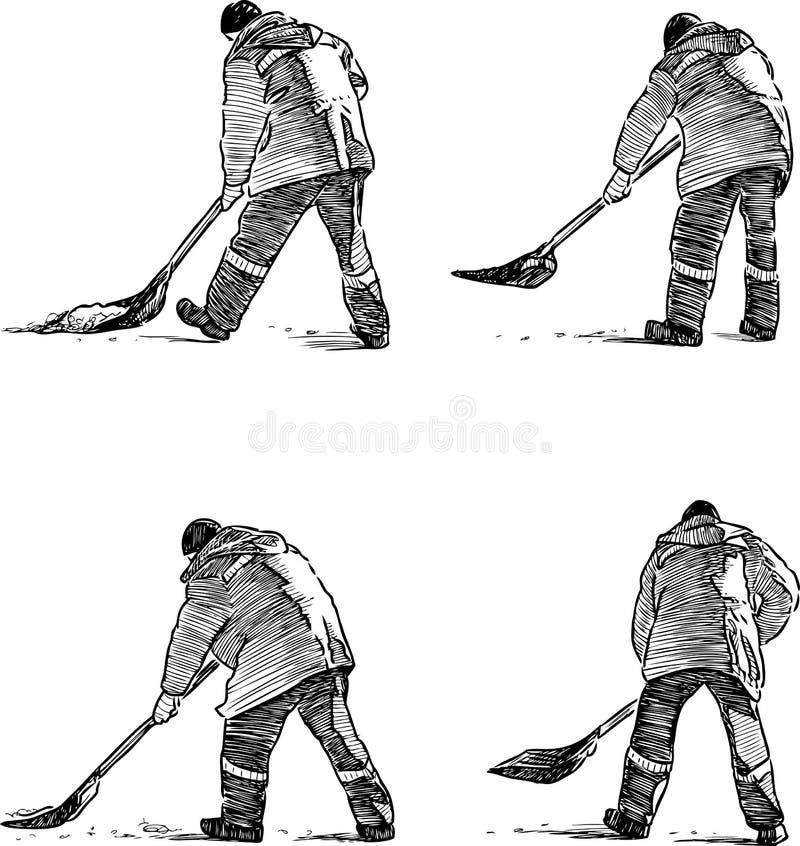 Sweeper stock vector. Illustration of drawn, dustman - 31689268