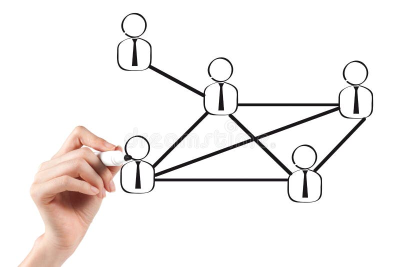 Sketching Connection Concept On Whiteboard Stock Illustration ...