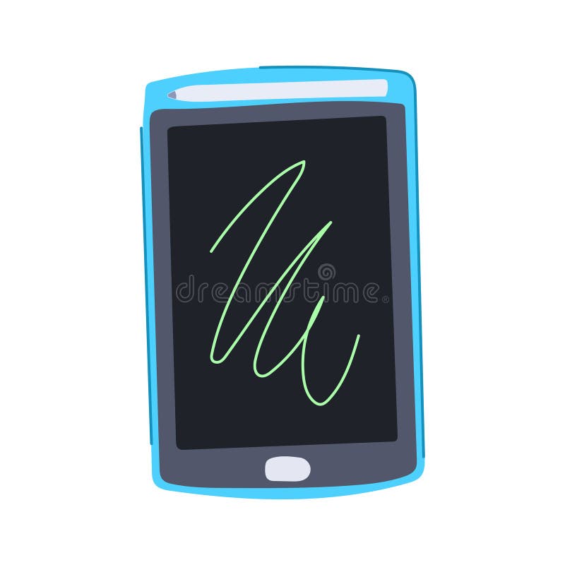Sketching Digital Handwriting Pad Cartoon Vector Illustration Stock ...