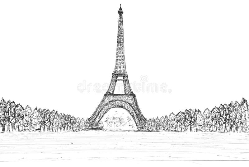 Eiffel tower border stock illustration. Illustration of black - 45600427