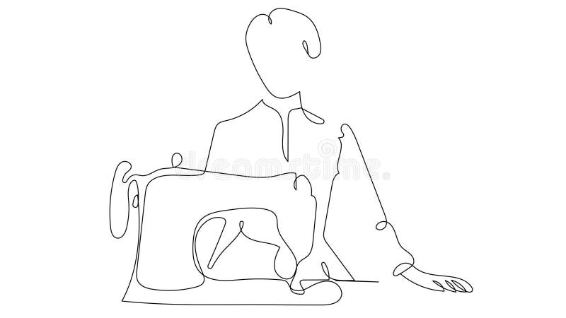 Sketching a Figure with a Sewing Machine in a Studio Setting Stock ...