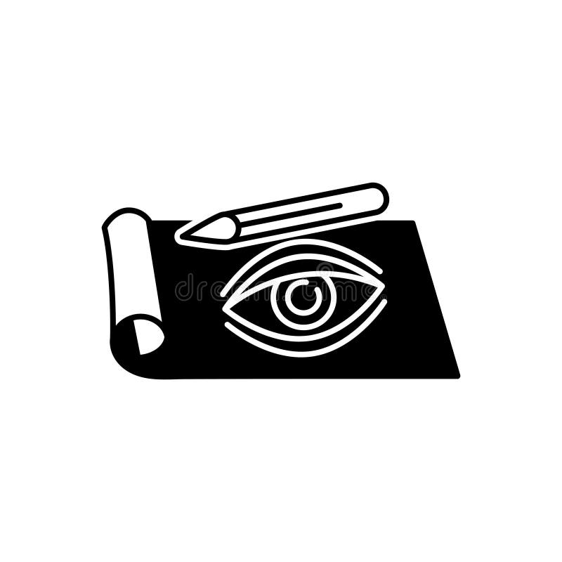 Black Solid Icon for Sketching, Draw and Painting Stock Vector ...