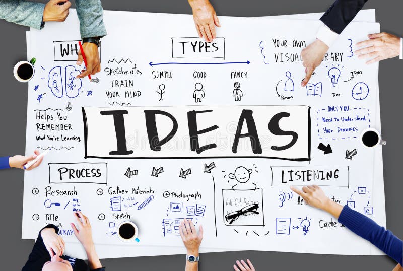 Sketching Visual Notes Design Handwriting Ideas Concept Stock Photo ...