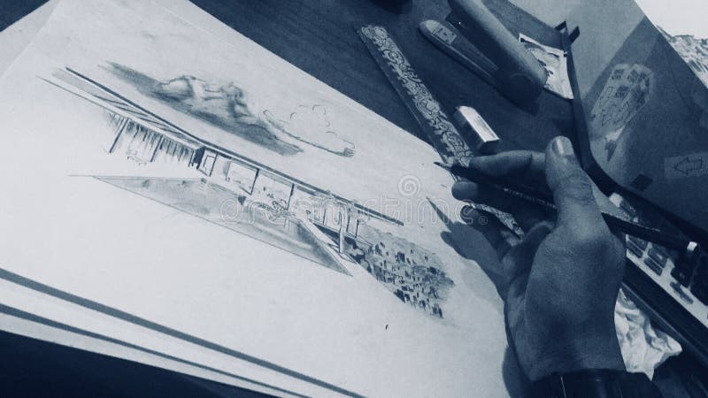 Sketching work editorial photography. Image of work - 213557502