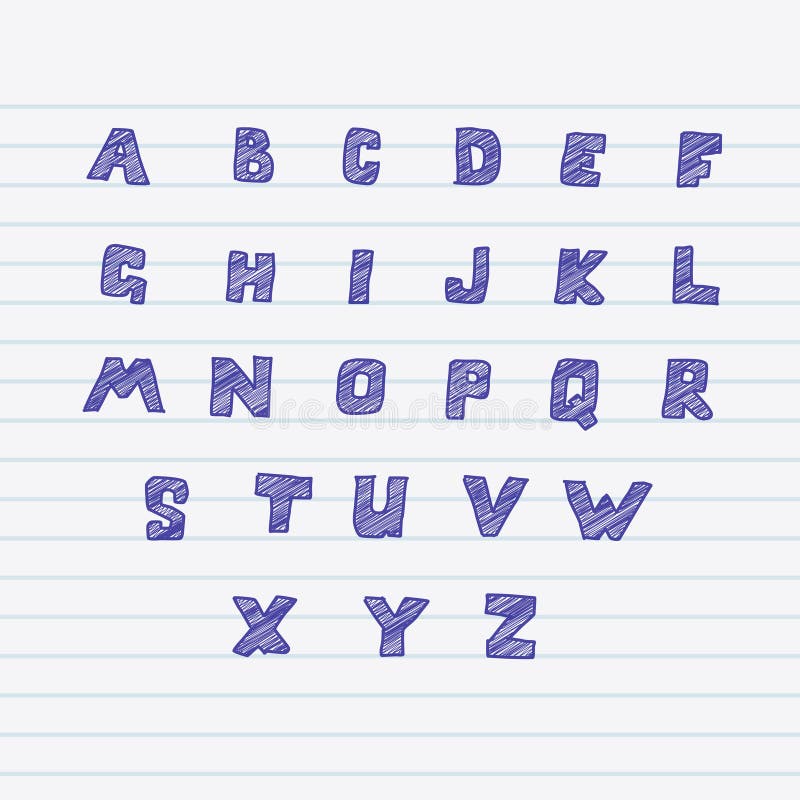 Sketchnote alphabet stock vector. Illustration of letter - 39038985