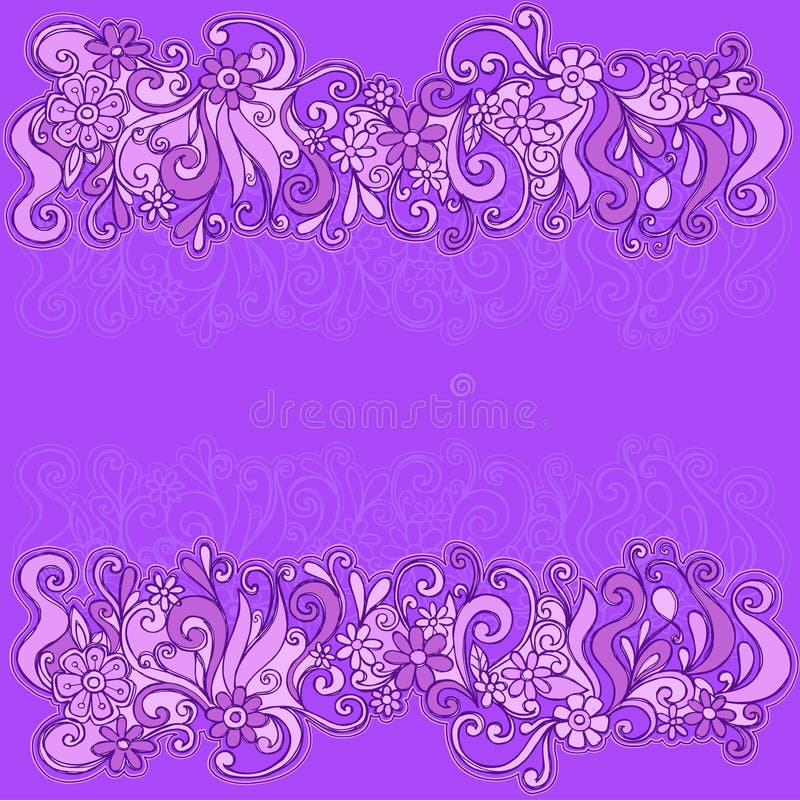 Sketchy Flowers Border Vector Illustration Stock Vector - Illustration ...