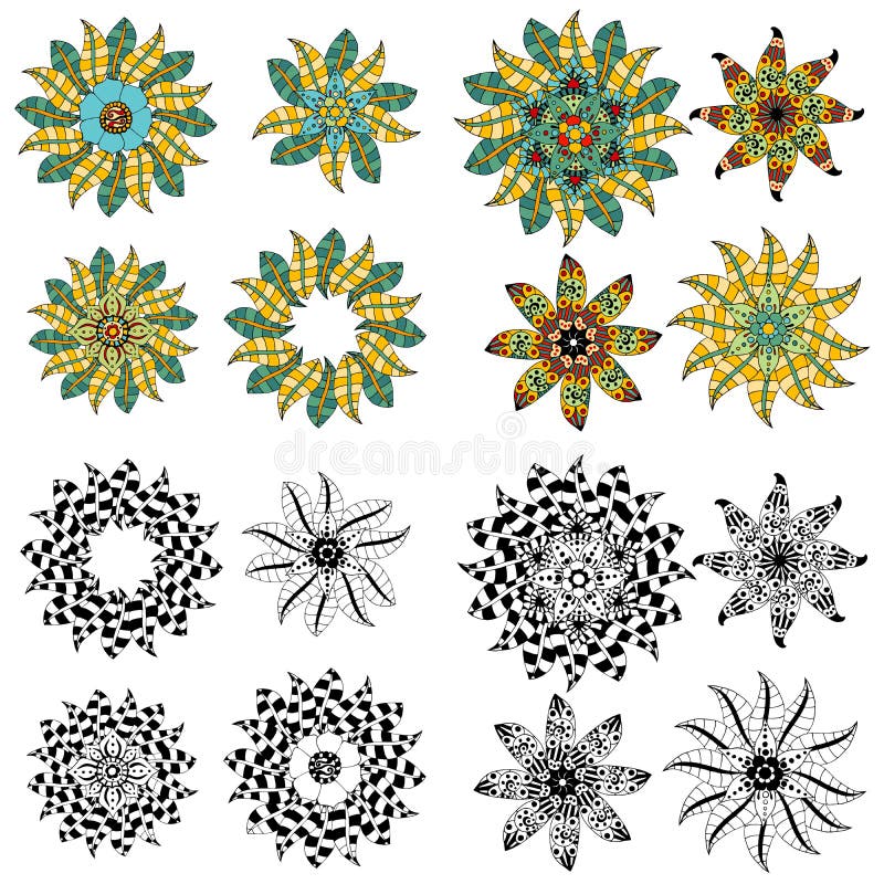 Sketchy flowers stock illustration. Illustration of abstract - 76152840