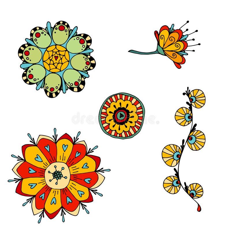 Sketchy flowers stock illustration. Illustration of drawing - 59142192