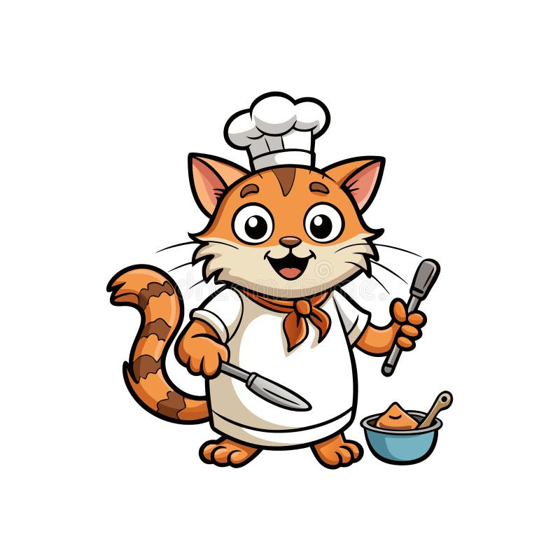 Sketchy Cat Baking Hand Design Stock Illustration - Illustration of ...