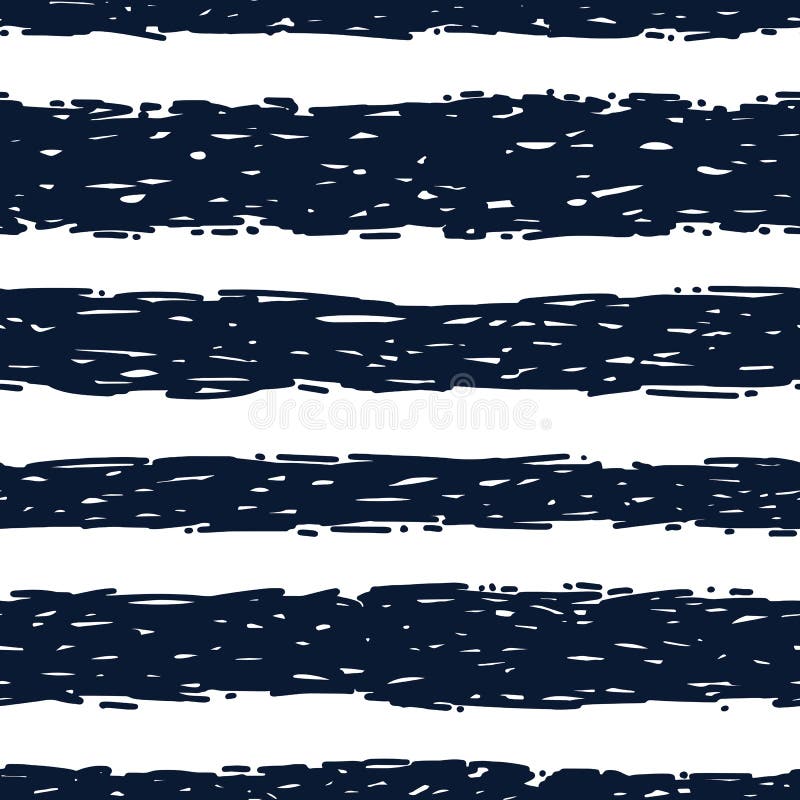 Sketchy Hand Drawn Stripes Vector, Seamless Pattern. Monochrome Lines ...